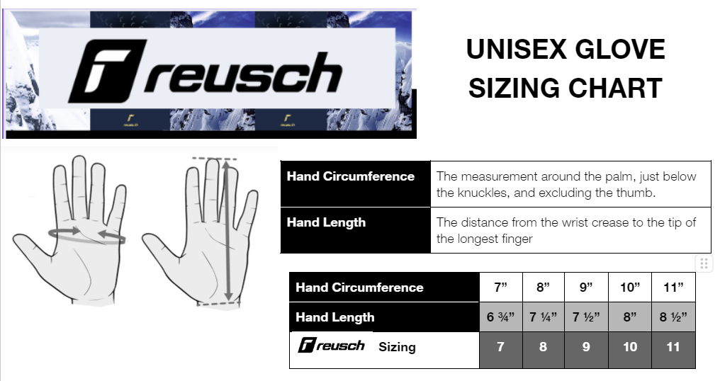 Size Chart – Reusch Winter US